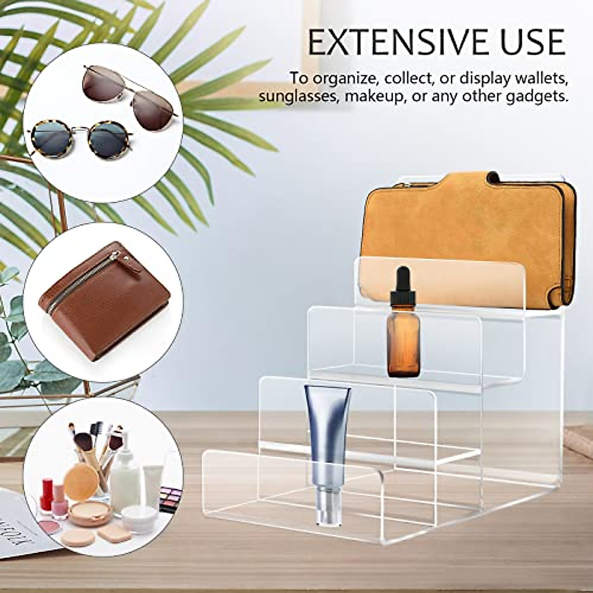 DOITOOL 4- Tier Handbag Purse Riser Display Shelf, Clear Acrylic Wallet Display Stand Holder, Jewelry Display Riser Shelf for Display Or Collection