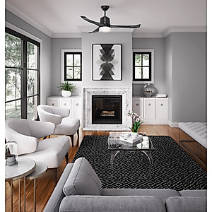 Hunter Fan Company, 59375, 54 inch Wi-Fi Symphony Matte Black Ceiling Fan with LED Light Kit and Handheld Remote, Smart Fan