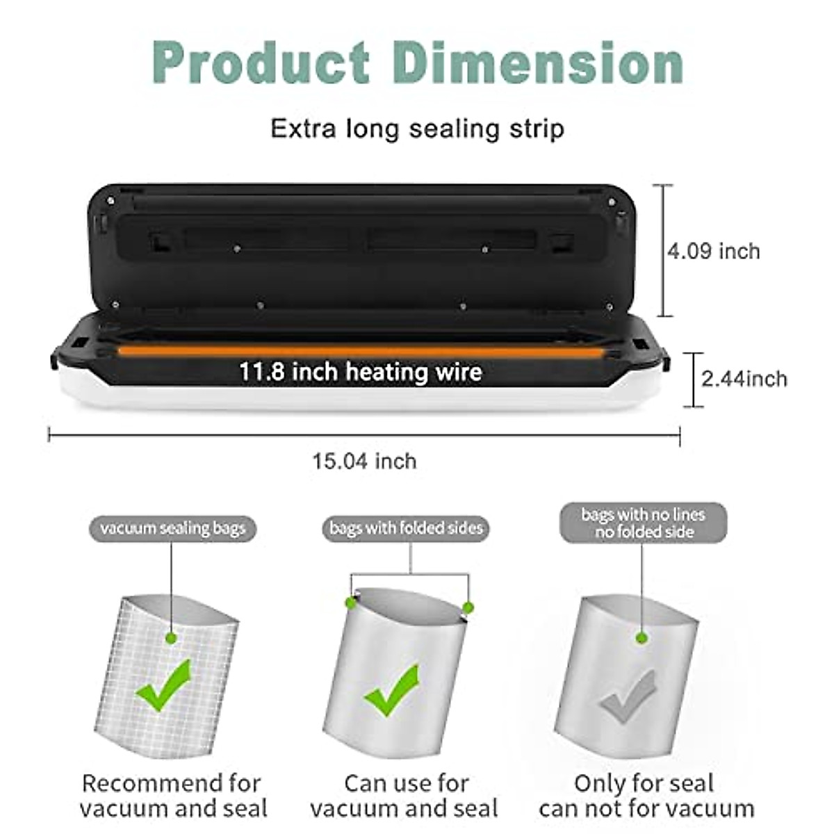 Toprime Vacuum Sealer Machine, 4-in-1 Automatic Vacuum Food Sealer One-touch VAC & SEAL for Food Preservation & Sous Vide with Full Starter Kits(White)
