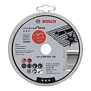 Bosch 2608603254 Standard for INOX-Rapido Straight Cutting disc, White