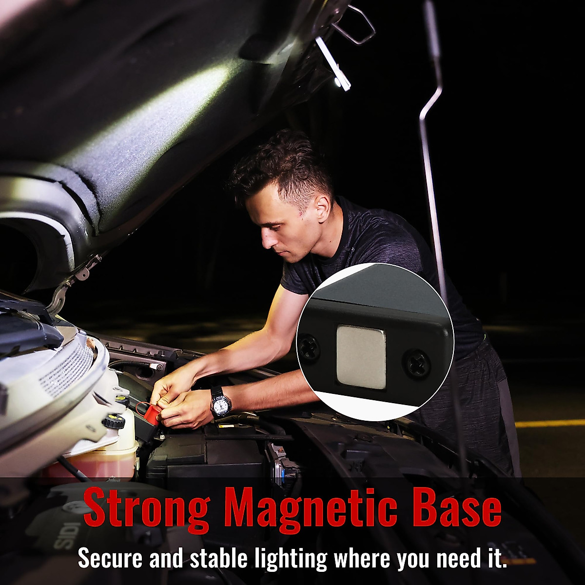 lexall Rechargeable Work Light, 600 Lumens Portable LED Flashlight, Magnetic COB Flat Task Light with Pocket Clip, 3 Modes, Pocket Pen Inspection Light for Repairing, Camping, Hiking, Emergency（2pcs）