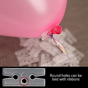 GXXMEI 300PCS Plastic Balloon Clips Ties for Sealing, H Shape Bulk Balloon Ties clips Tool for Wedding Party Christmas Birthday Decoration