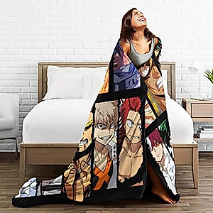 Ultra Soft Anime Flannel Throw Blanket Bedding Suitable for Travel Camping Living Room Sofa Bedroom Decoration Gifts 50"x40"