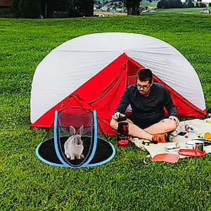 Rest-Eazzzy Small Animal Tent, Portable Cat Tent, Cat Enclosures for Outside and Indoor with Carry Bag, Pet Playpen for Hamster, Guinea Pig, Rabbits (XS-Blue)