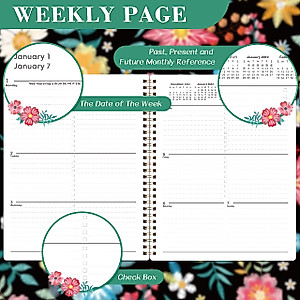 2024 Planner - Planner 2024, January 2024 - December 2024, 8" x 10", Weekly Monthly Planner 2024 with Printed Tabs, Flexible Cover, Twin- Wire Binding