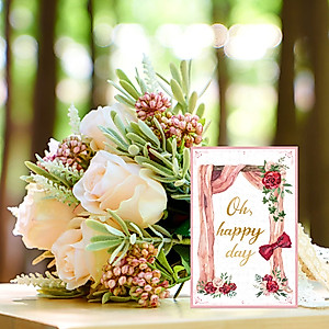 12 Pcs Wedding Cards for The Bride and Groom Gold Foil Wishes Inside Bridal Shower Cards with Envelopes Congratulations Engagement