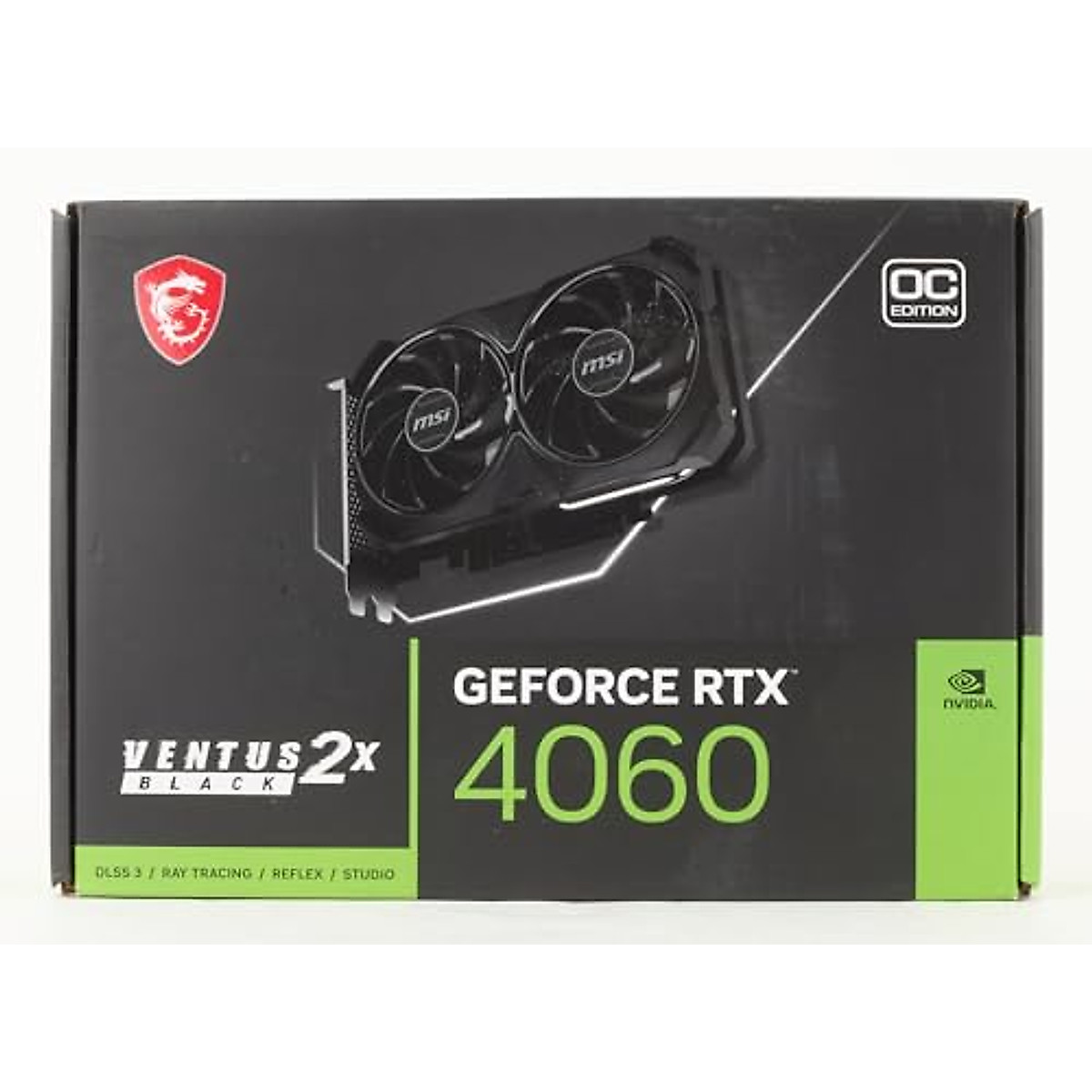 MSI GeForce RTX 4060 Ventus 2X Black 8G OC Gaming Graphics Card - 8GB GDDR6X, PCI Express Gen 4, 128-bit, 3X DP v 1.4a, HDMI 2.1a (Supports 4K & 8K HDR)