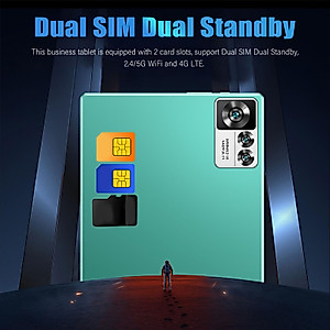 10.1in LCD 8GB 256GB Tablet, 5G WiFi 4G LTE, Dual Camera, Office Tablet with Keyboard Mouse, Case, 100‑240V (US Plug)