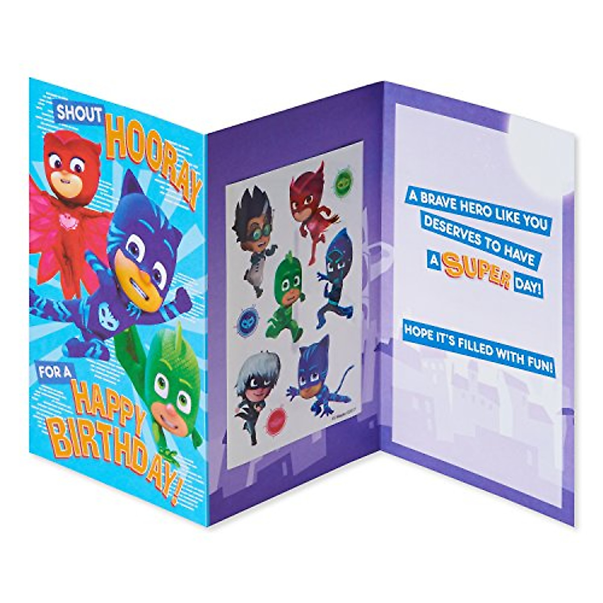 American Greetings Birthday Card for Kids (PJ Masks)