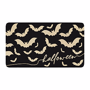 Halloween Bats Welcome Door Mat Doormat Funny Halloween Door Mat Indoor Outdoor Mat Non Slip Halloween Decor Rubber Mats 30 X 17 in