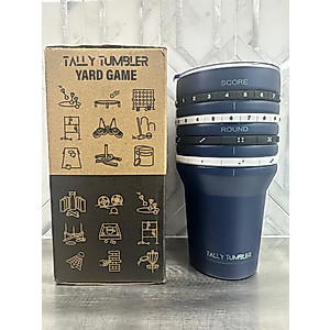 Yard Game, Stainless Steel Cup, 30 oz Leak Proof Lid, Double Wall Insulation, Yard Game Tumbler with Score Keeping Counter used to Track Game Scores & Rounds Won, for Two Teams (Blue Bags)