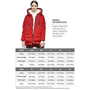 Orolay Women's Thickened Down Jacket Red Small