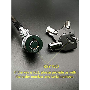 LORADAR Security Hardware Cable Lock Kit,Retractable Cable Lock Portable Keyed Laptop Lock 3 Keys 6.2Ft for Monitors, Laptops, MacBooks, Tablets, iPad,Mac Mini, (Keyed Different)