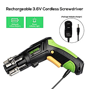 Decare Electric Cordless Screwdriver Rechargeable 3.6V Power Tools- Small Tool Set for Women and Men