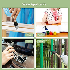 DMSVK 40 Pcs 1'' Foam Paint Brushes, Sponge Paint Brush, Wooden Handles Foam Brush, Sponge Brushes for Painting, Craft, Staining, Varnish, Touch Up