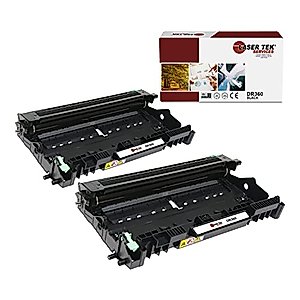Laser Tek Services Compatible Drum Unit Replacement for Brother DR-360 DR360 Works with Brother HL2130 2140 2150N, MFC7320 7340, DCP7030, DCP7040 Printers (Black, 2 Pack) - 20,000 Pages