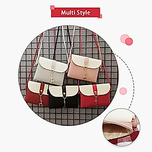 AISPARKY Small Crossbody Purse,PU Leather Small Purse for Womens and Girls With Pendant With Strap/Gold Chain Strap(Pink)