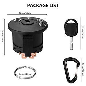 Sfiracle Lawn Mower Ignition Switch 4 Position with Key for Craftsman,532193350 193350 Lawn Mowers Key Switch,Craftsman Ignition Switch Compatible with AYP,Husqvarna,Sears,Poulan Pro