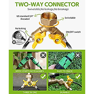 HIRALIY 49.2FT Drip Irrigation Kit, Garden Watering System, 8x5mm Blank Distribution Tubing DIY Automatic Irrigation Equipment Set for Outdoor Plants, Micro Drip Irrigation Kit for Greenhouse Flower, Bed Patio, Lawn