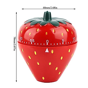 Kitchen Timer, Strawberry Shaped 60 Minutes Kitchen Timer Mechanical Time Reminder Timer Wake Up Kitchen Accessorie for Cooking