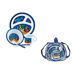 Under The Sea 5 Piece Children's Melamine Mealtime Set