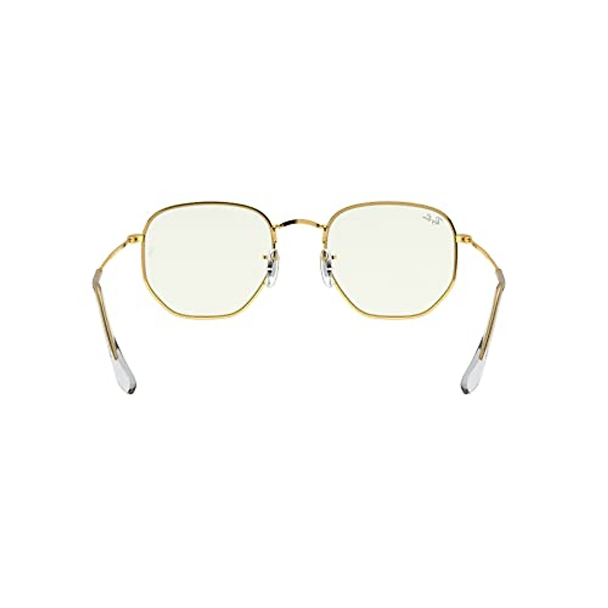 Ray-Ban RB3548 Hexagonal Glasses, Legend Gold/Clear Blue Light Filtering, 51 mm