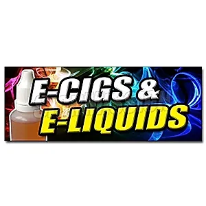 48" E-CIGS & E-Liquids Decal Sticker Smoking Head Shop Cigarette Vape vaporize