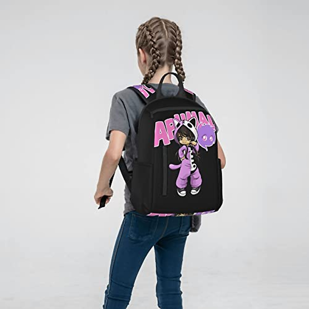 YAOJIAADM Cartoon Game Backpack Anime Game Casual Daypacks Wear-Resistant Travel Bags Bookbag for Boys Girls Teens Black