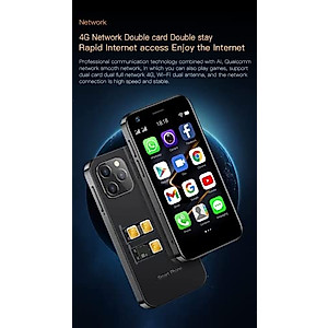 XS12 Pro Super Mini 4G LTE Smartphone 3.0-inch Display 4GB RAM 32GB/64GB ROM 8 Core Android 10.0 Dual SIM 2000mAh 13MP with Google Play Store Backup Small Mobile Phone (Blue,4GB+32GB)