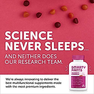 SmartyPants Women's Formula Gummy Vitamins: Gluten Free, Multivitamin, CoQ10, Folate (Methylfolate), Vitamin K2, Vitamin D3, Biotin, B12, Omega 3 DHA/EPA Fish Oil, 180 count (30 Day Supply)