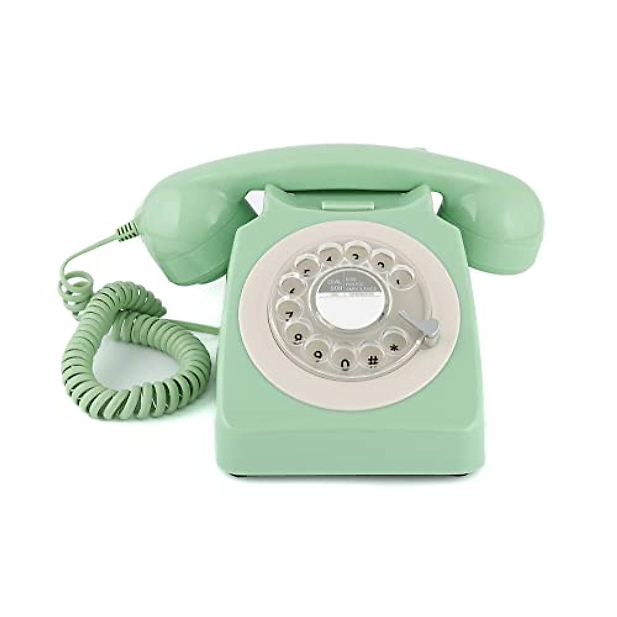 GPO 746 Rotary 1970s-style Retro Landline Phone - Curly Cord, Authentic Bell Ring