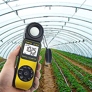 BTMETER BT-881D Digital Illuminance Light Meter, Measure Lights 0.01~400,000 Lux (0.01~40,000 FC) Foot Candles Luxmeter with 270º Rotated Sensor for Plants LED Lights Indoor Outdoor Light Tester