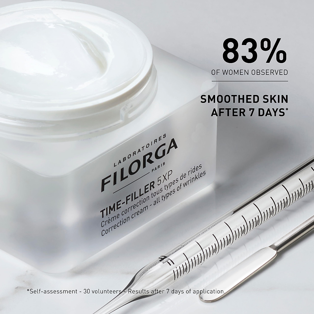 Filorga Time-Filler 5-XP Wrinkle Correction Moisturizing Skin Cream, Enhanced Anti Aging Formula to Reduce and Repair Face, Eye, and Neck Wrinkles and Fine Lines, 1.69 fl oz