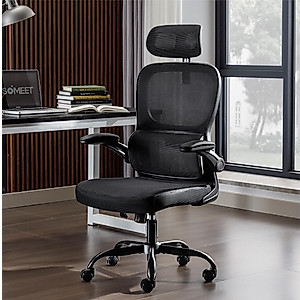 SOMEET Ergonomic Mesh Office Chair Big and Tall, Oversized Adjustable Headrest and 3D Armrests Executive High Back Desk Chair, Multifunctional Swivel Computer Task Chair with Lumbar Support, Black