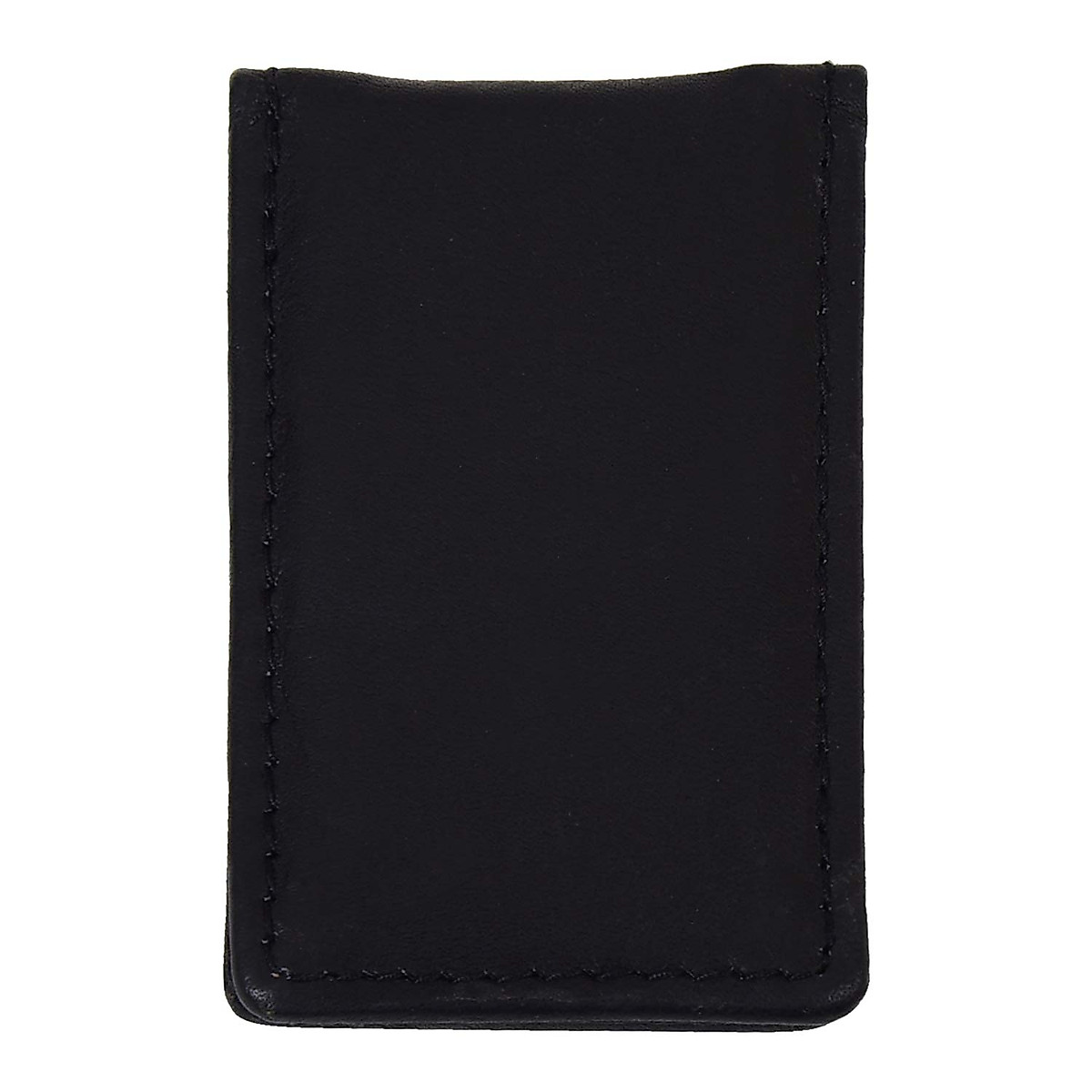 Leatherboss Genuine Leather Dollar Design Bifold Money Clip Wallet, Black