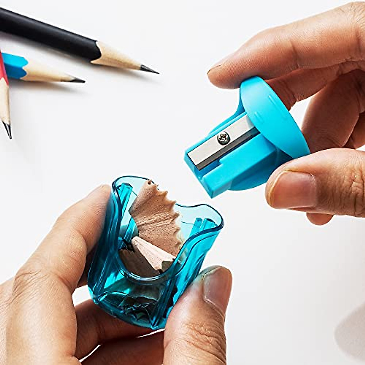 Amazon Basics School Pencil Sharpener, 1 Hole, 3-Pack