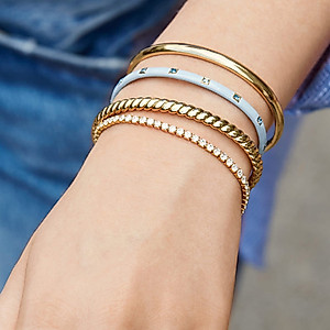 HAIAISO 2PCS Gold Bracelets 18K Gold Plated Twisted Chunky Bangle Bracelet Plain Polished Adjustable Cuff Bangle Bracelet for Women