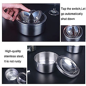 Outdoor Ashtray with Lid, hanlongyu Flip Top Stainless Steel Ash Tray Sets for Weed, Metal Windproof Ashtrays for Cigarettes, Smokers, Desktop Smoking Ashtray Office Patio Home Decor