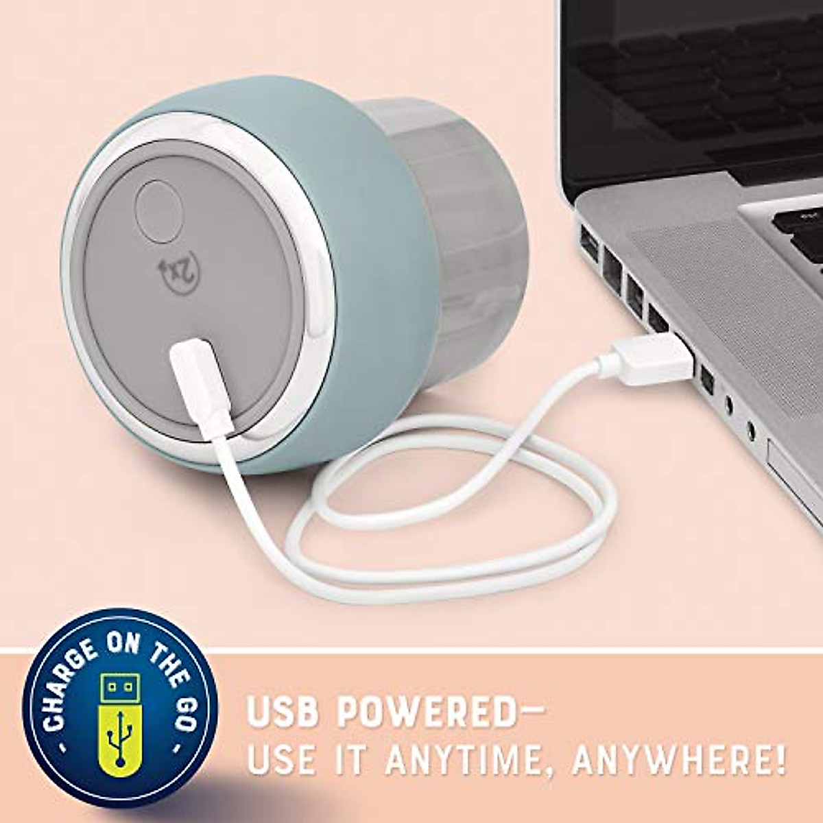 Oster Blend Active Portable Blender with Drinking Lid, USB Chargeable Personal Blender, Gray