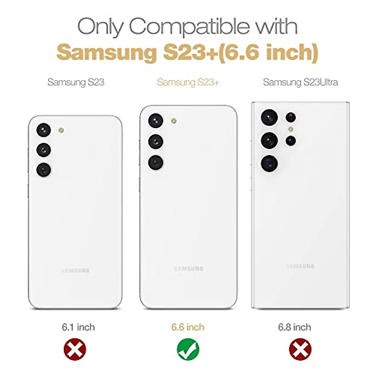 SURITCH for Samsung Galaxy S23 Plus Case, [Built-in Screen Protector] [Dual-Layer Protection ] Full Protection Shockproof Rugged Bumper Phone Cover for Samsung S23 Plus 6.6 Inch - Rose Marble