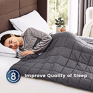 CUTEKING Weighted Blanket for Adults (15lbs, 48"x72", Full, Grey) Heavy Blanket for 140-150lbs, Weighted Blanket for Cooling & Heating with Premium Glass Beads, Soft Thick Blanket for Adult All-Season