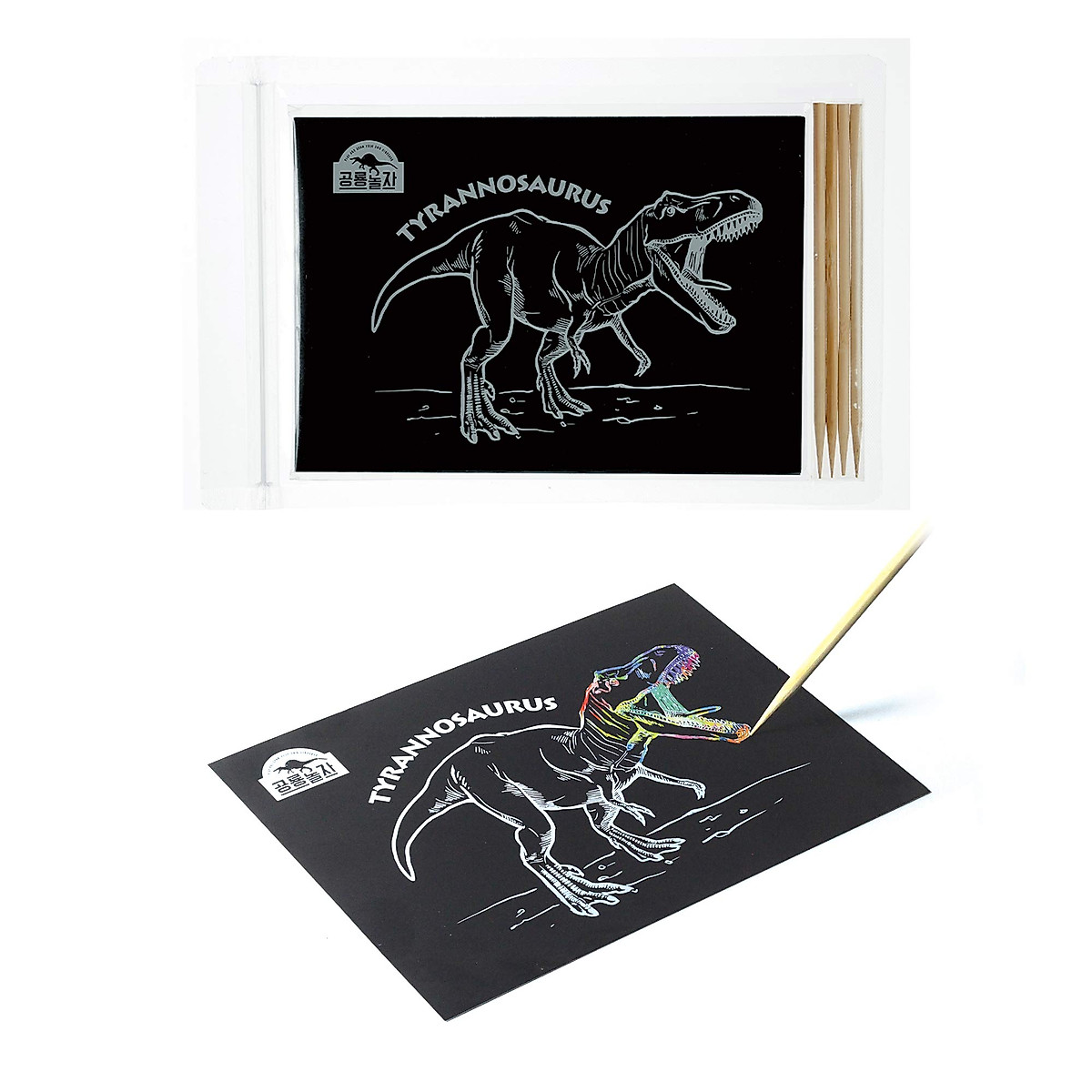 DINORY Scratch Art for Kids & Adults, Dinosaur Scratch Set 201 (20 Dinosaurs)