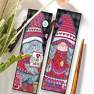 sikiwind Diamond Painting Bookmark, 5D DIY Tassel Bookmark Mosaic Embroidery Craft Bookmark Special Shaped Diamond Painting Creative Leather Bookmarks with Tassel