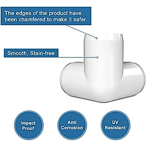 MAXSELL 24 pack 3 Way 1/2 inch PVC Fitting Corner Cross Elbow, 1/2" PVC Fitting Elbow for Greenhouse Shed Pipe, Tent Connection, Furniture Build Grade SCH40