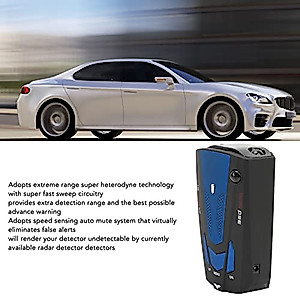 Car Radar Detector, Dc 12v Long Range Laser Radar Detector with 360 Degree Protection, Voice Alerts and and Speed Camera Alerts Vehicle Electronics Car Speed Detector Radar for Police(Blue)