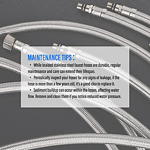 4 Pcs Bathroom Faucet Hose Connector Braided Supply Hose 3/8-Inch Female Compression x M10 Male Connector 304 Stainless Steel Kitchen Sink Faucet Connection (24 inch)