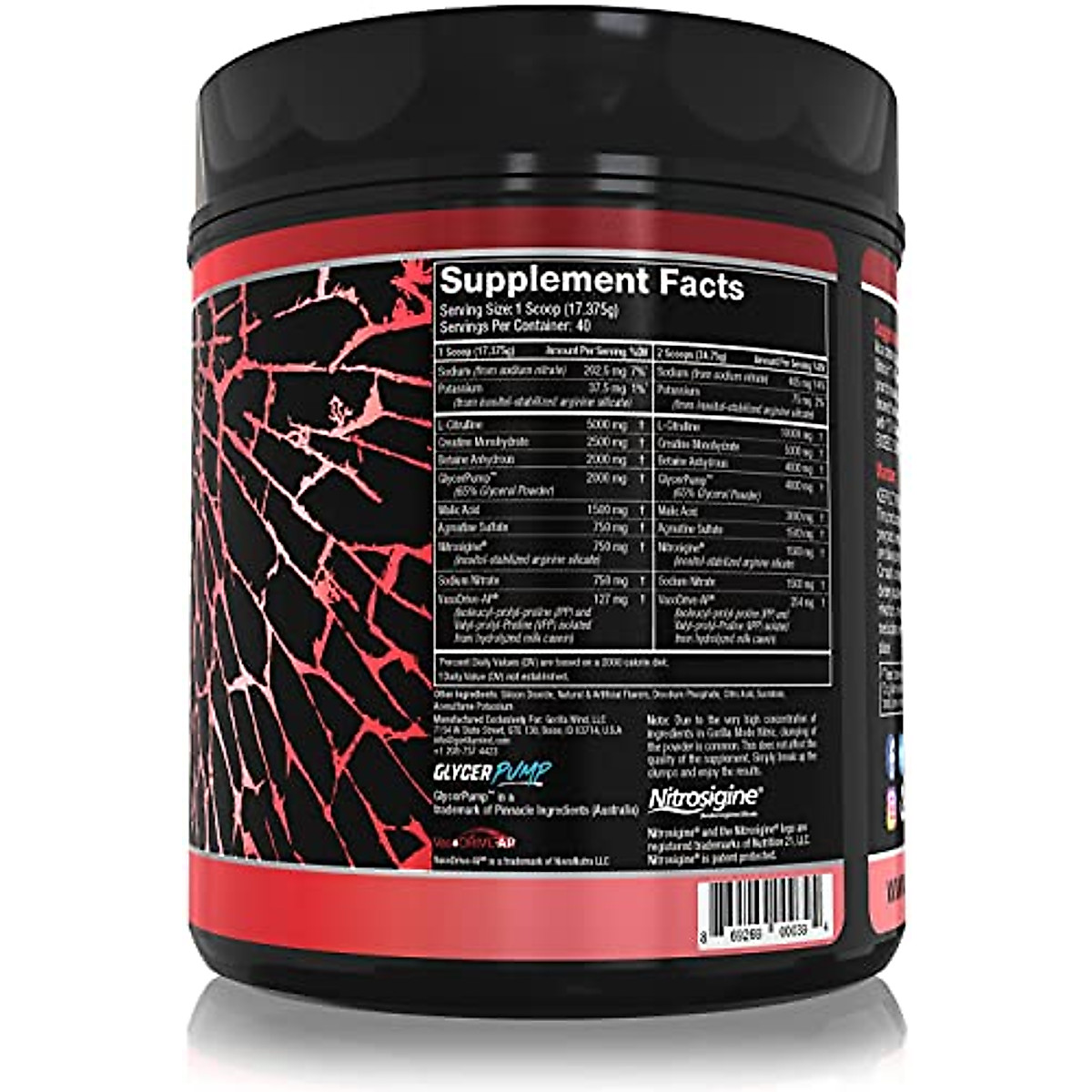 Gorilla Mode Nitric Stimulant Free Pre-Workout – Best Tasting and Most Effective Stimulant Free Pre-Workout/Massive Pumps · Vasodilation · Power / 646 Grams (Bombsicle)