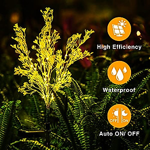 Neporal Solar-Garden-Lights-Outdoor-Decorative, Solar Flowers Lights Garden Lights Solar Powered IP65 Waterproof Fiber Optic Solar Garden Stake Lights for Yard Patio Garden Pathway 2 Pack
