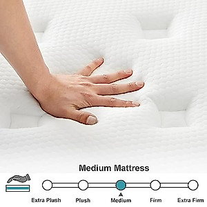 IYEE NATURE Full Size Mattress, 10 Inch Innerspring Hybrid Mattress in a Box,Individually Pocket Coils for Motion Isolation,Full Bed with Cooling Cover,Full Mattress,Medium Firm,Orange