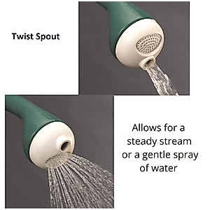 The HC Companies 2 Gallon Plant Watering Can - Large Plastic Garden Water Pot with Dual Spray Options for Indoor Outdoor Plants Flower, Green